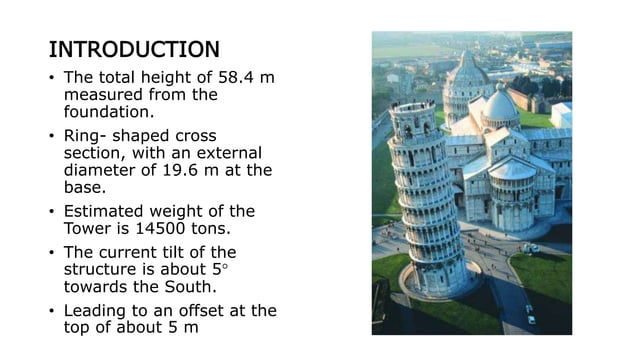 The Leaning Tower of Pisa. The Geotechnical issues and lessons | PPTX