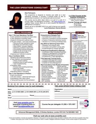 The Lean Operations Consultant | PDF