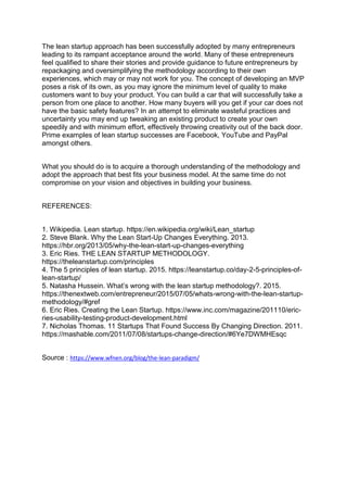 The lean paradigm | PDF | Startups | Business