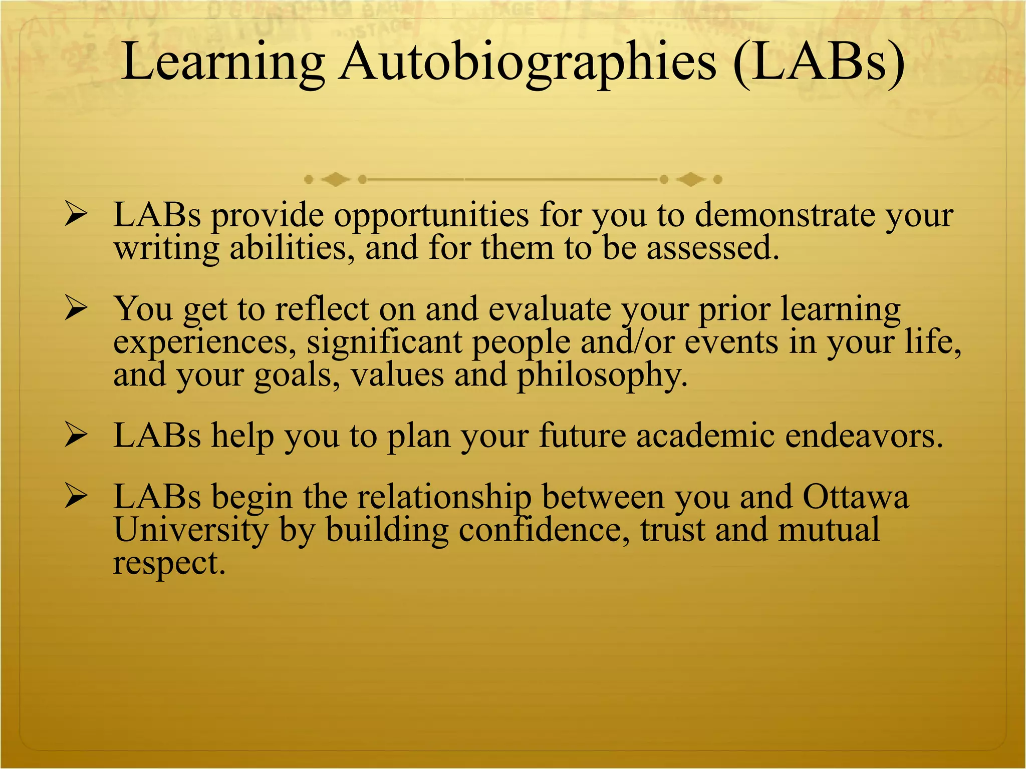 The Learning Autobiography | PPT