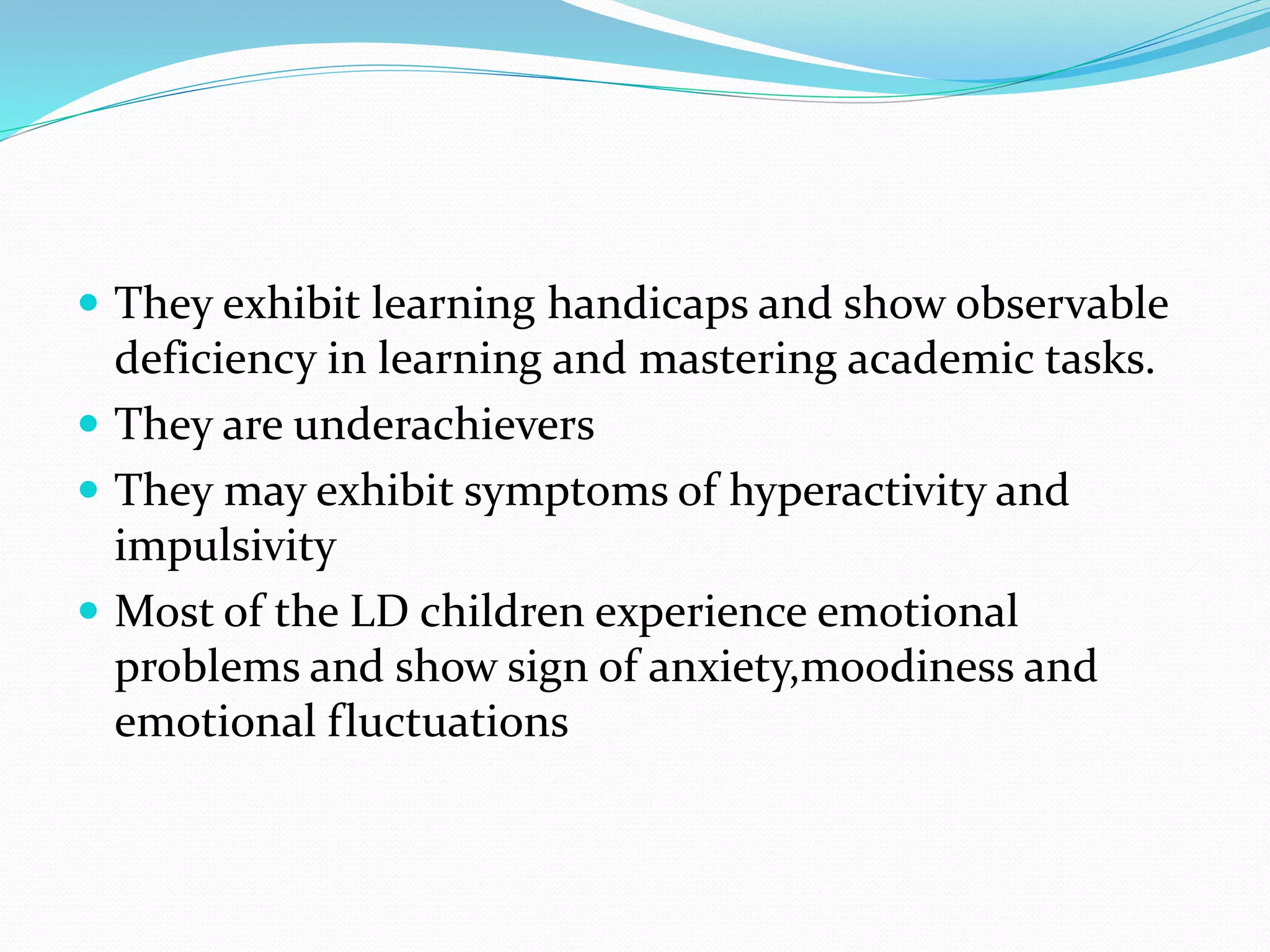 The learning disabled child | PPTX