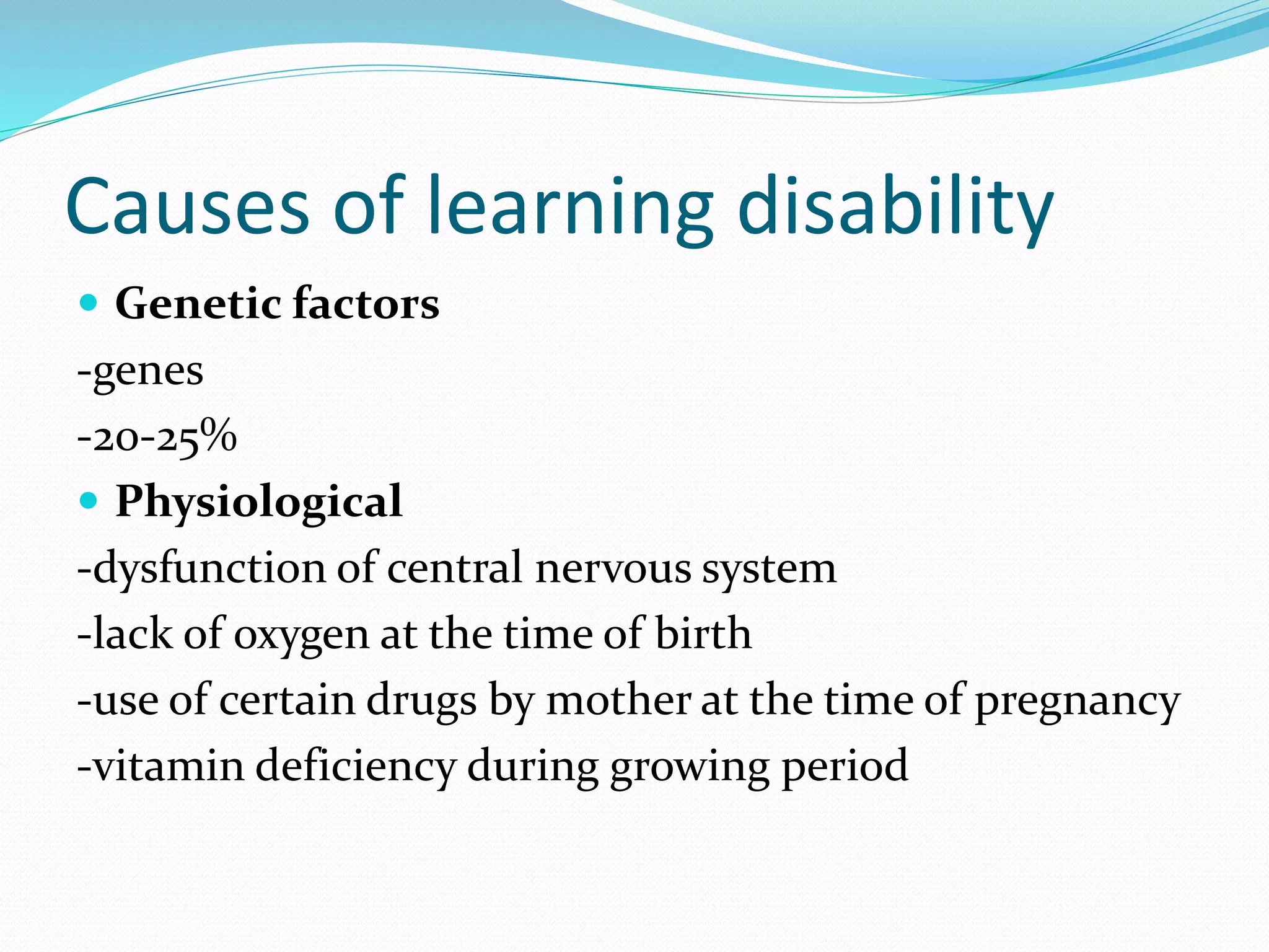 The learning disabled child | PPTX