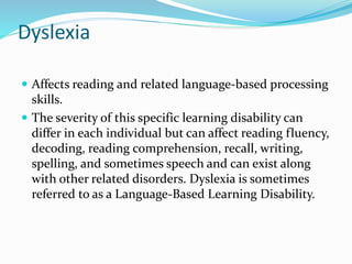 The learning disabled child | PPTX