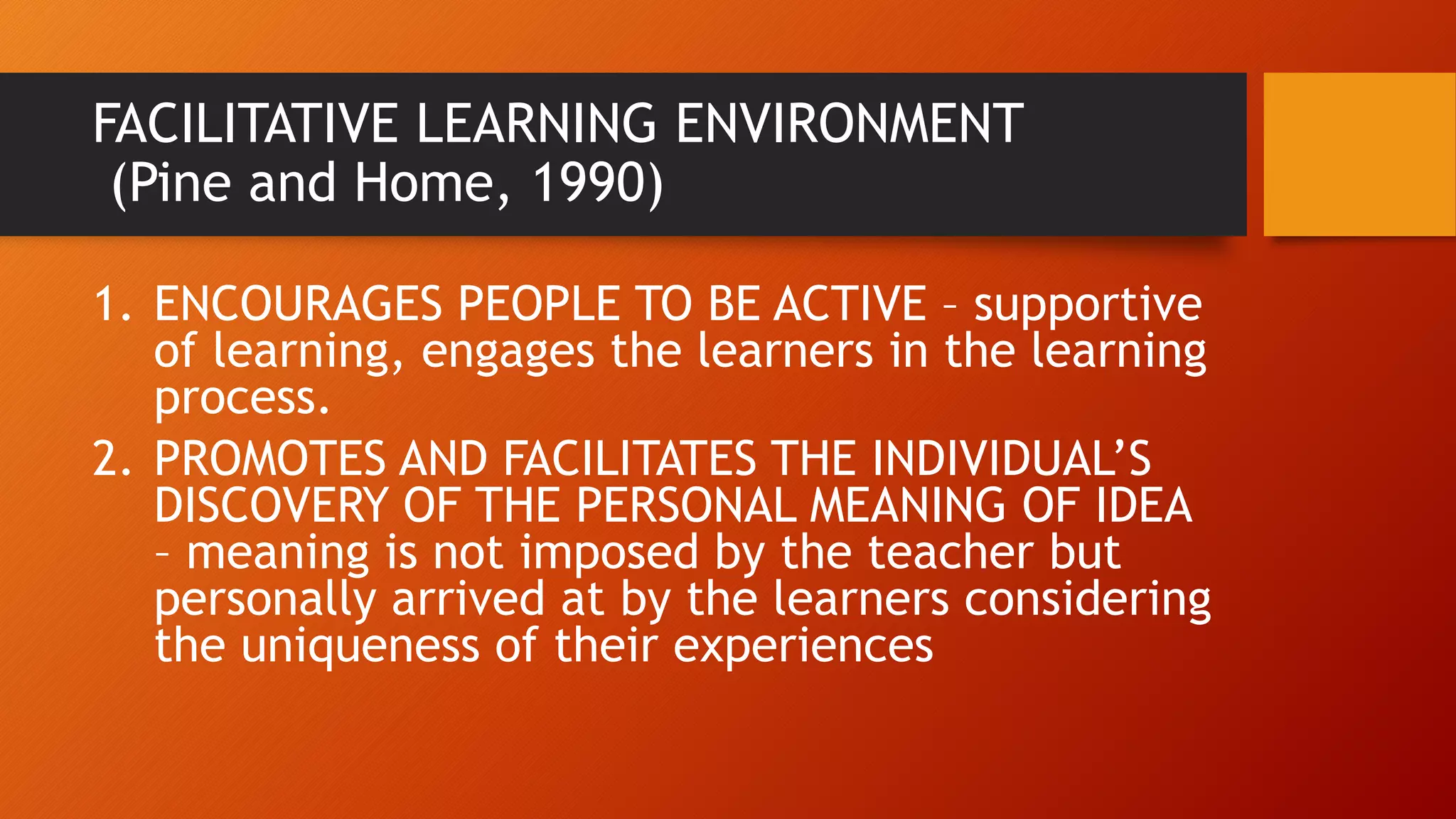 The Learning Environment | PPTX