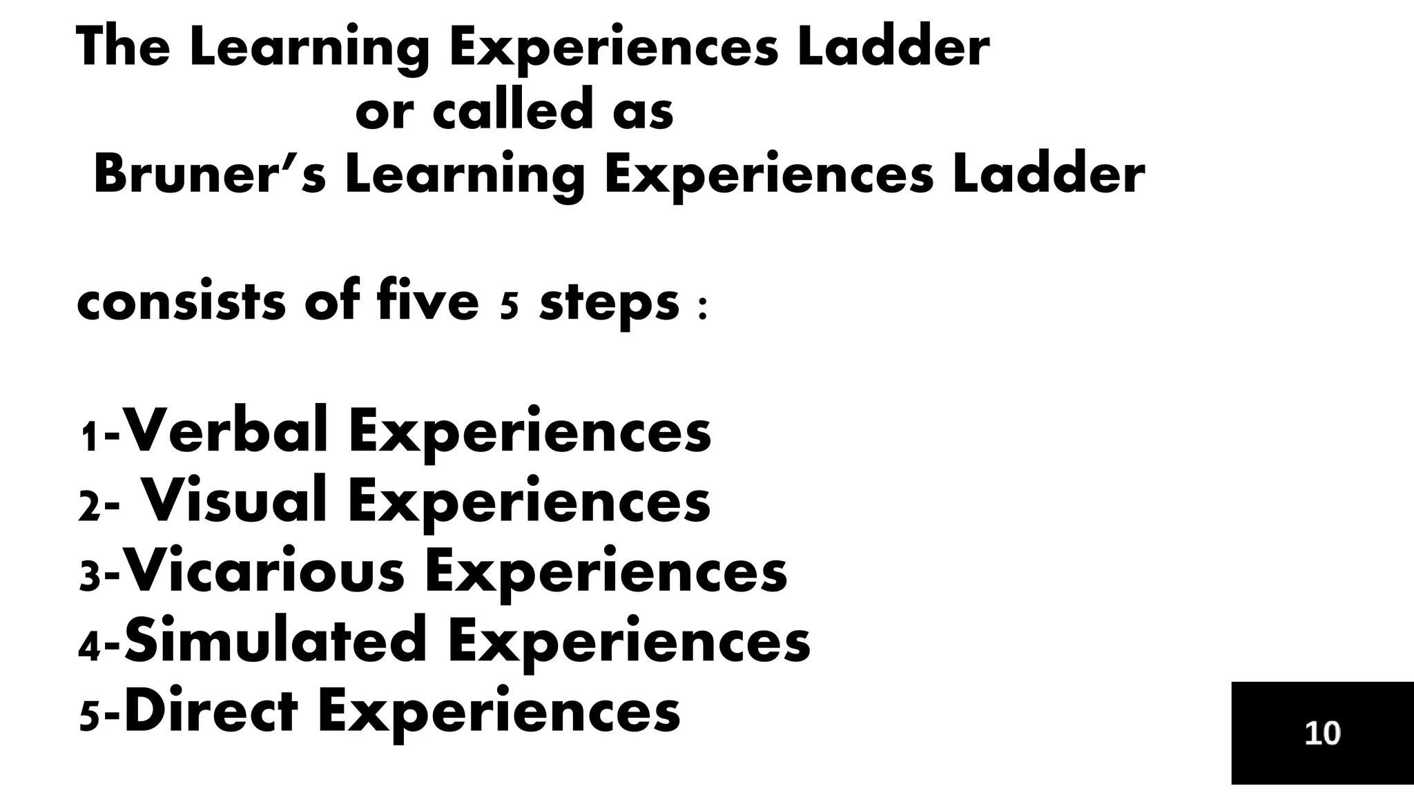 The learning experiences ladder | PPTX