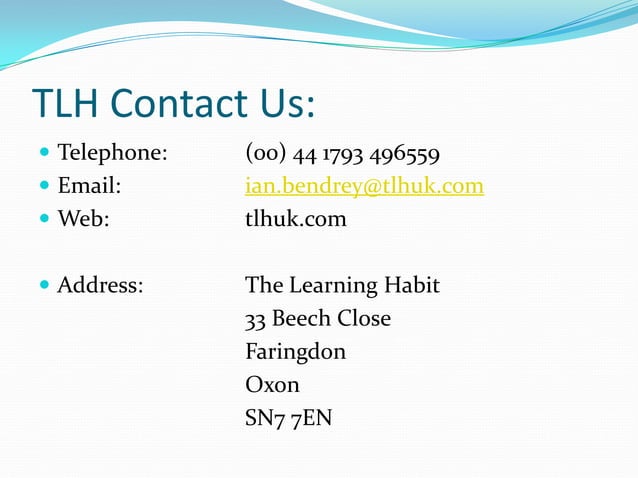 The Learning Habit (Tlh) V1.1 | PPT