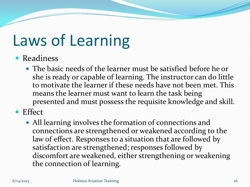 The learning process- Fundamentals of Instruction