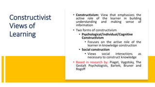 The learning sciences and constructivism | PPT