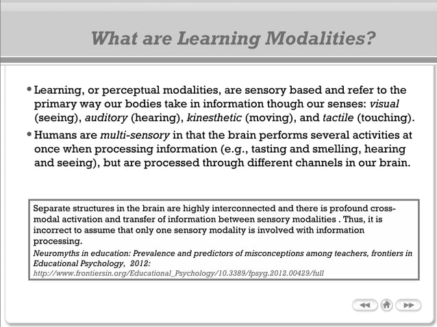 The learning styles revelation - research from cognitive science