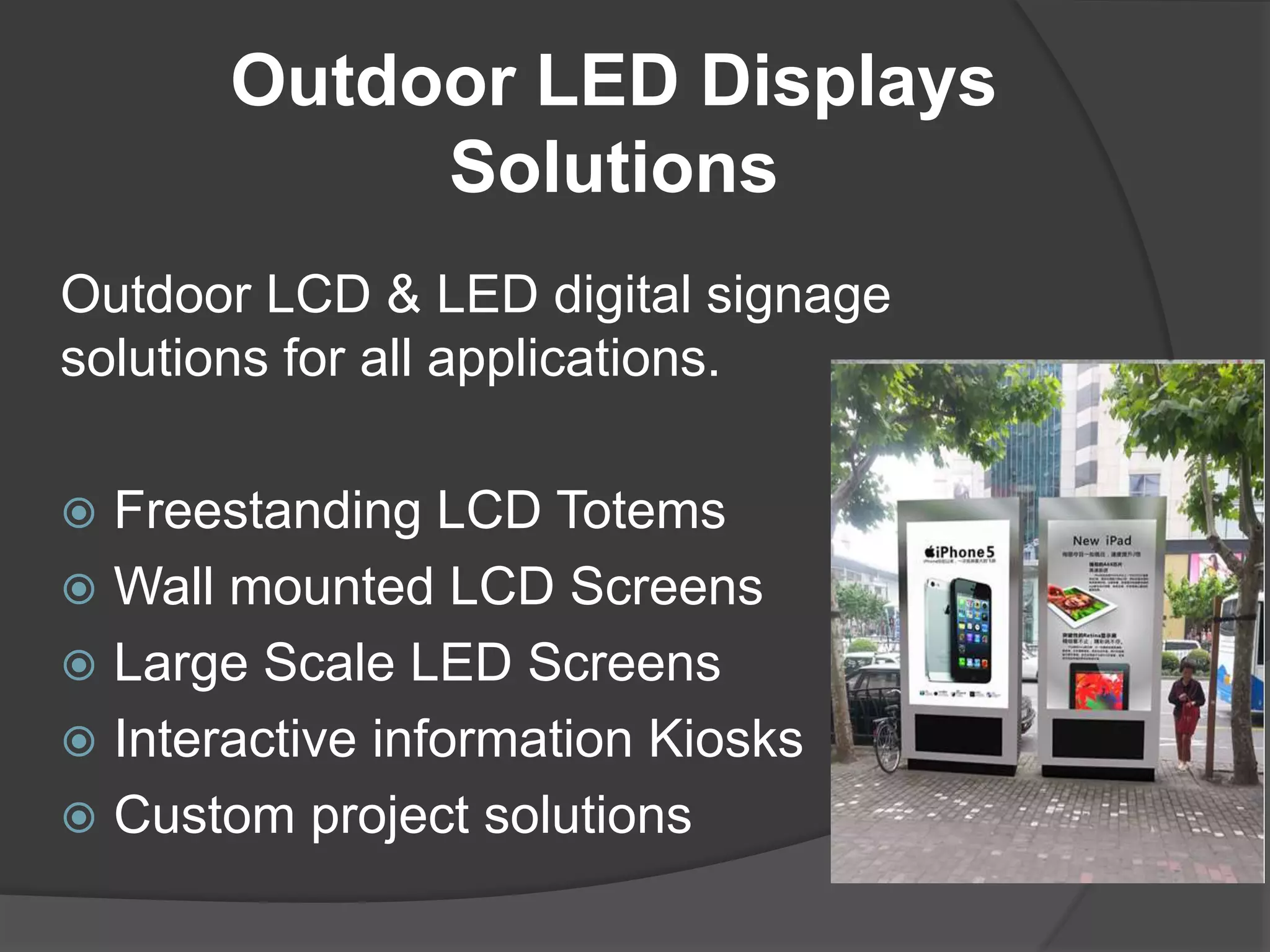 Indoor & Outdoor LED Display Screen Solution- The LED Studio | PPTX