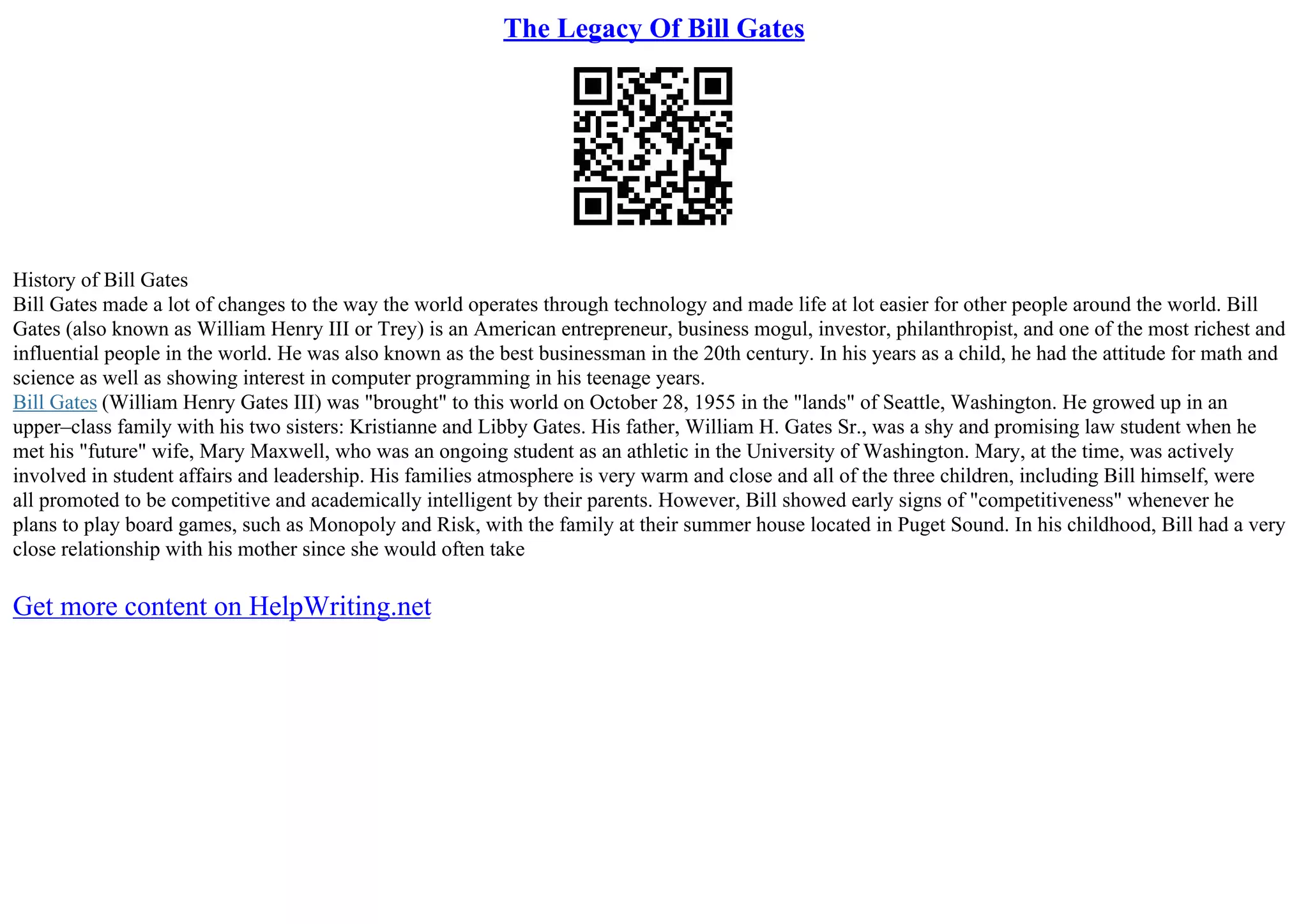 The Legacy Of Bill Gates | PDF