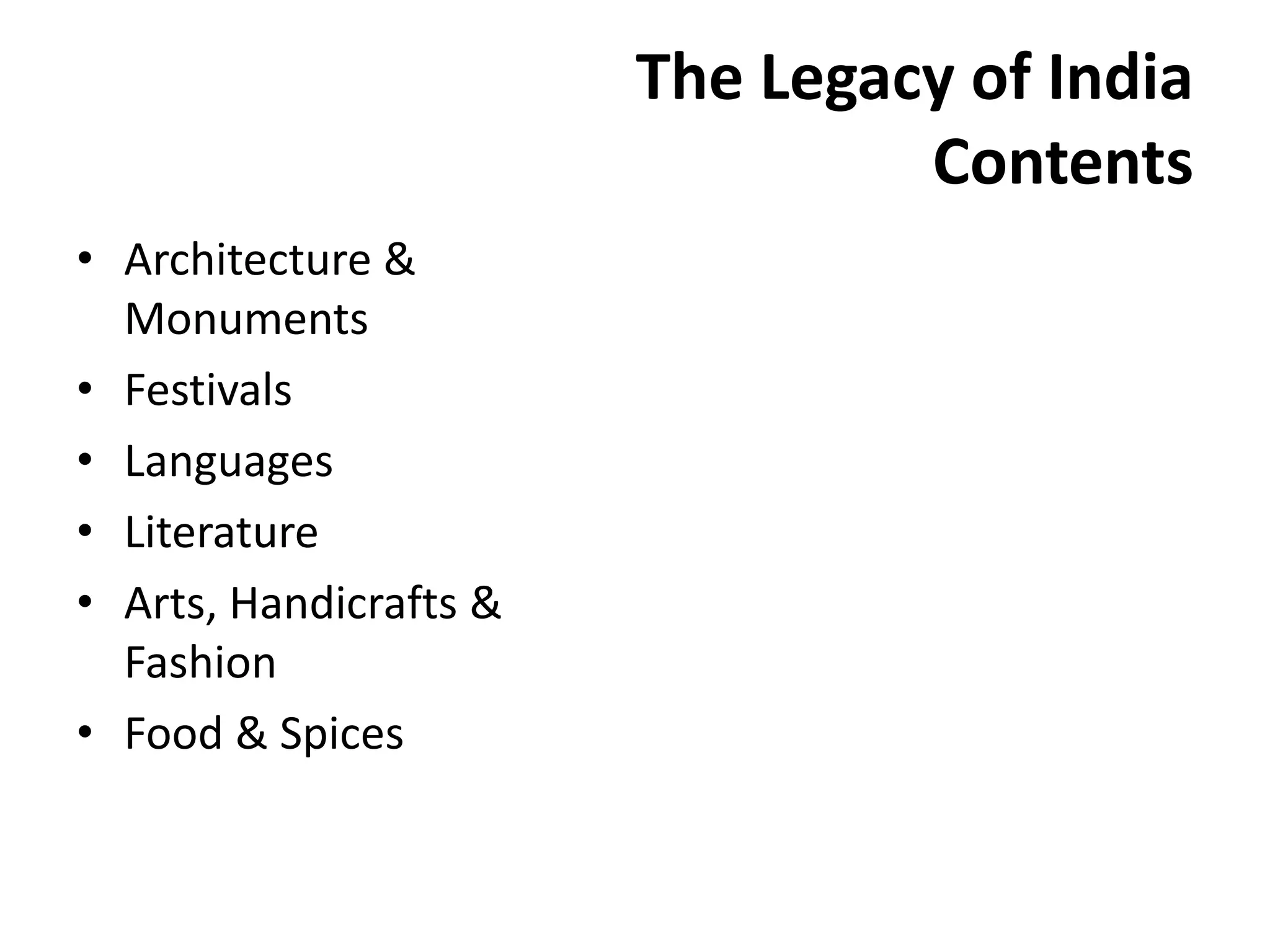 The legacy of india | PPTX