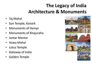 The legacy of india | PPTX