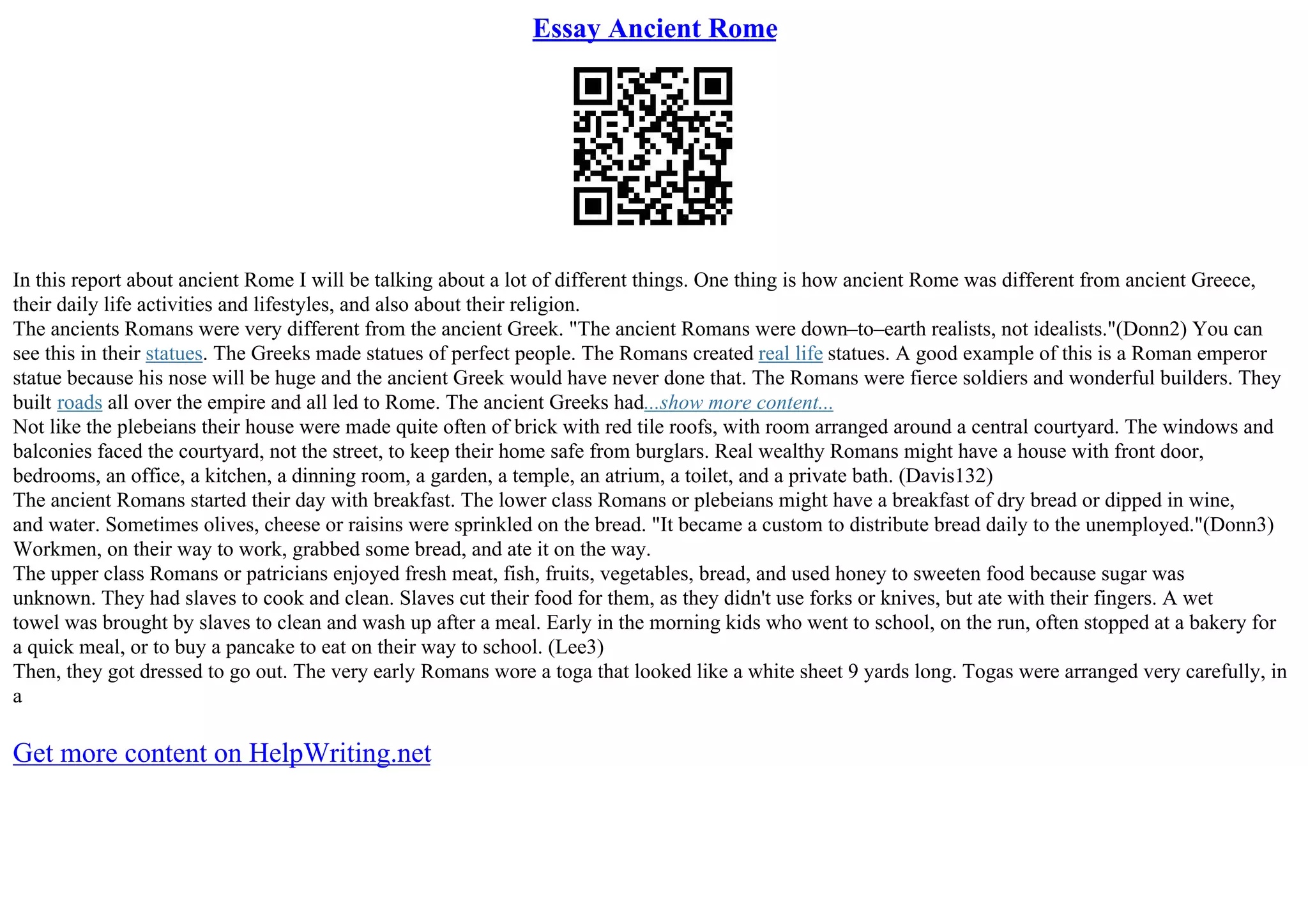 The Legacy Of Rome Essay | PDF