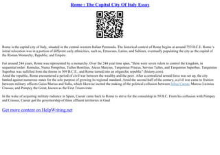 The Legacy Of Rome Essay | PDF
