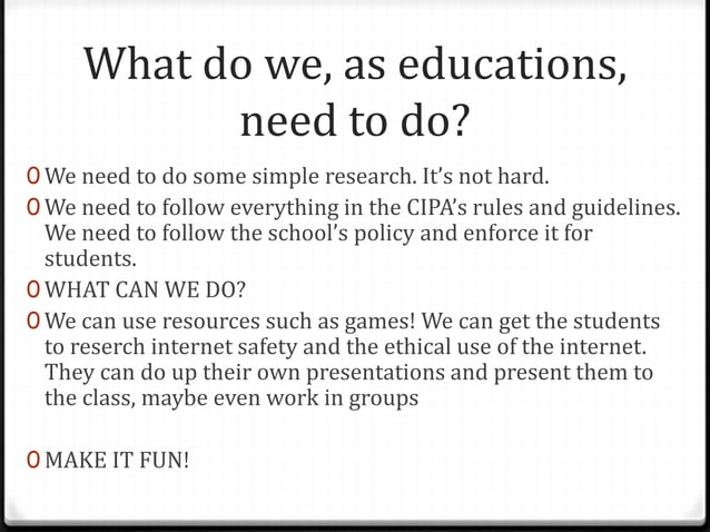The legal, safe and ethical use of technology in the classroom | PPTX
