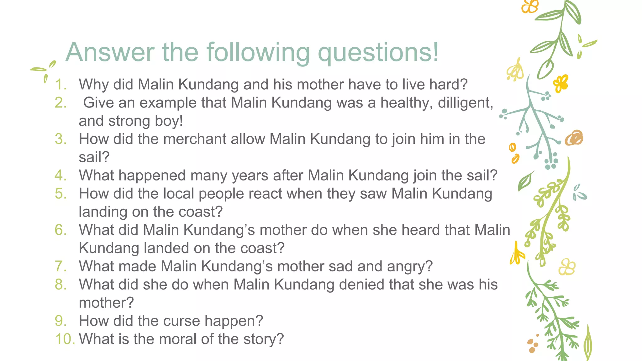 The Legend of Malin Kundang | PPTX