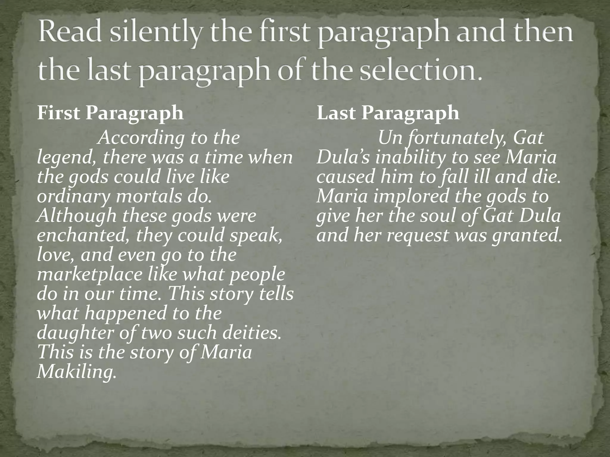 The legend of maria makiling | PPTX