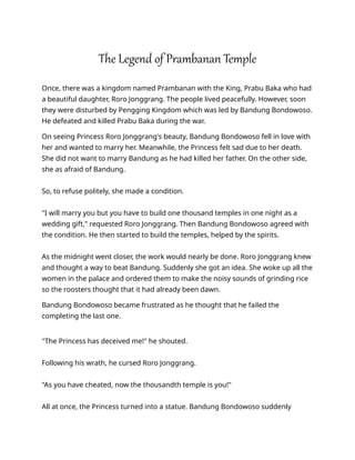 The Legend of Prambanan Temple, the story | DOCX