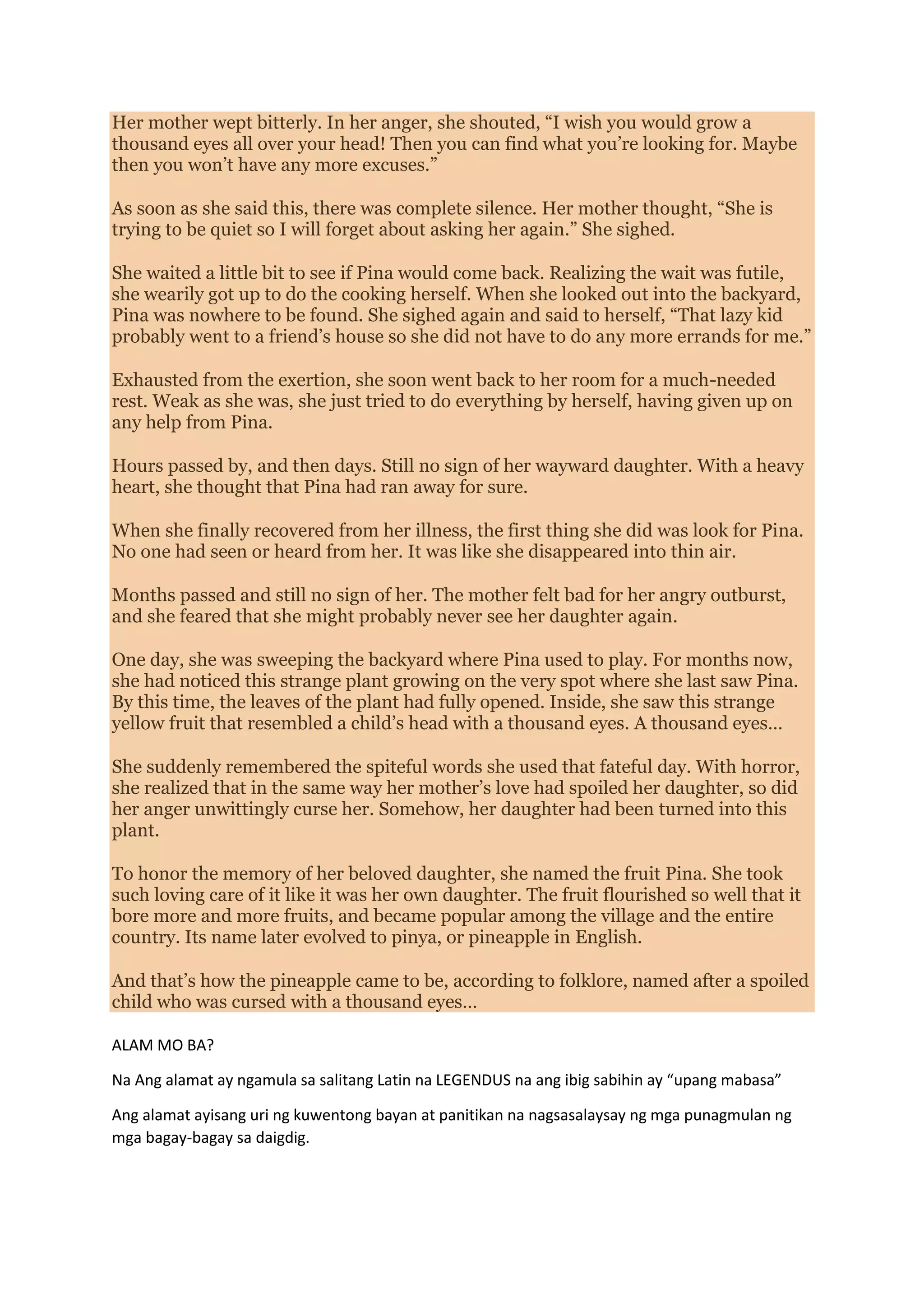 The Legend of the Pineapple.docx