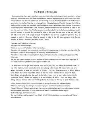 The legend of toba lake | DOCX