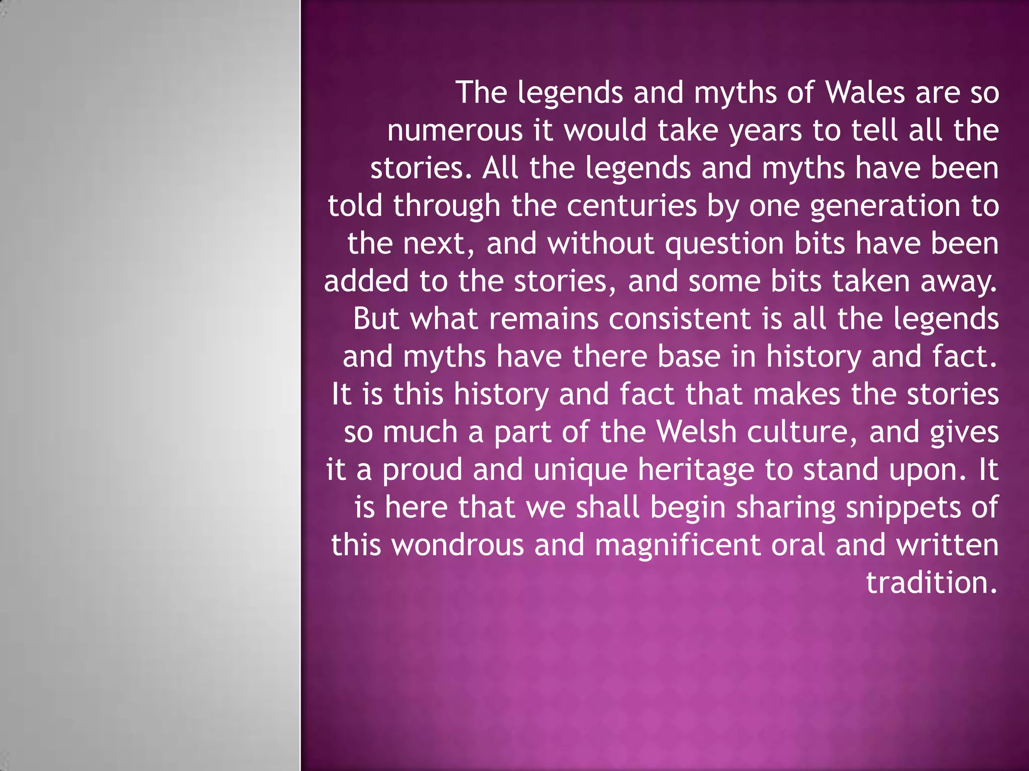 The Legends Of Wales | PPTX