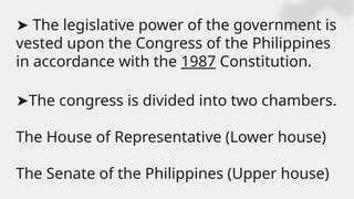Politics and governance lesson : Legislative | PPTX