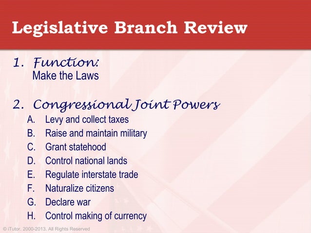 The Legislative Branch | PPT