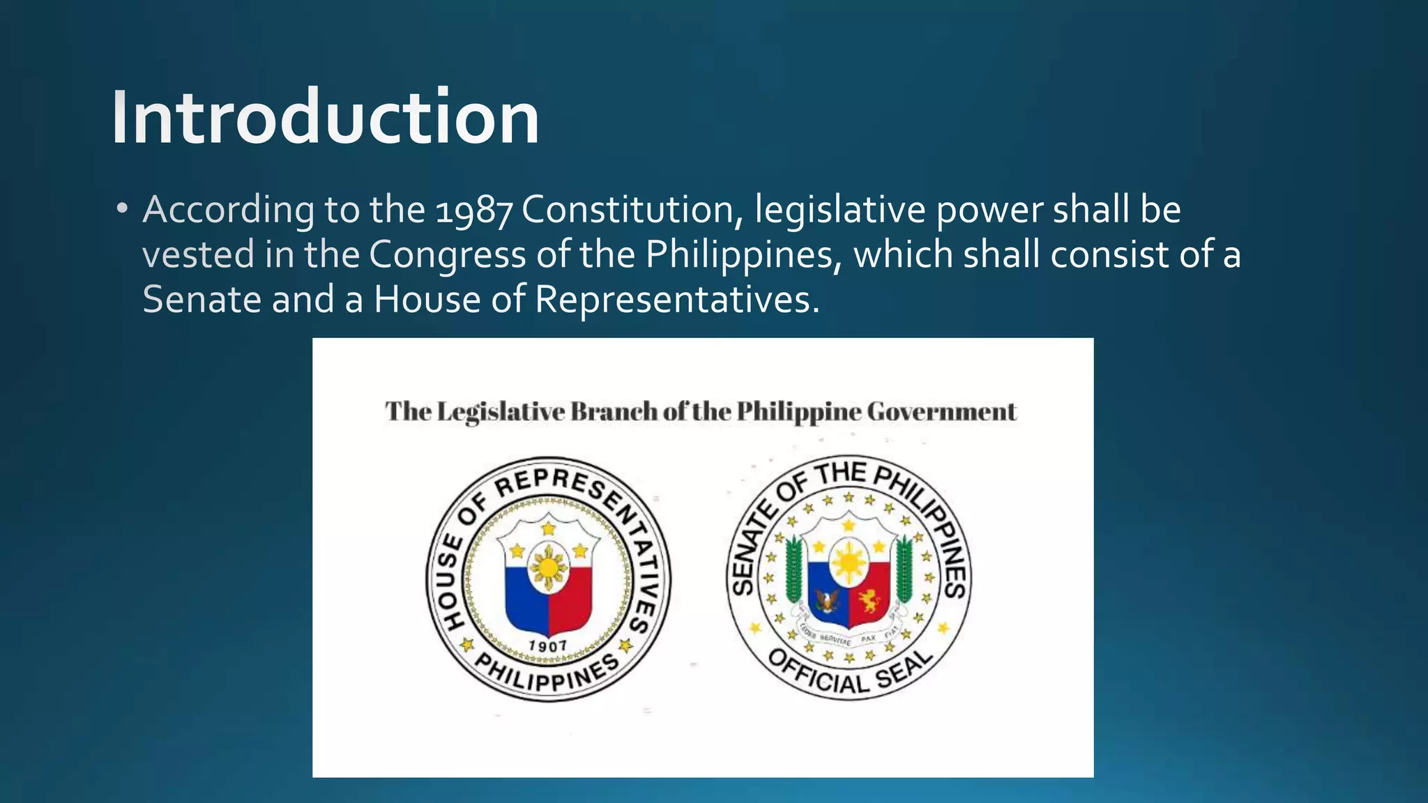 THE LEGISLATIVE BRANCH OF THE PHILIPPINE GOVERNMENT | PPTX