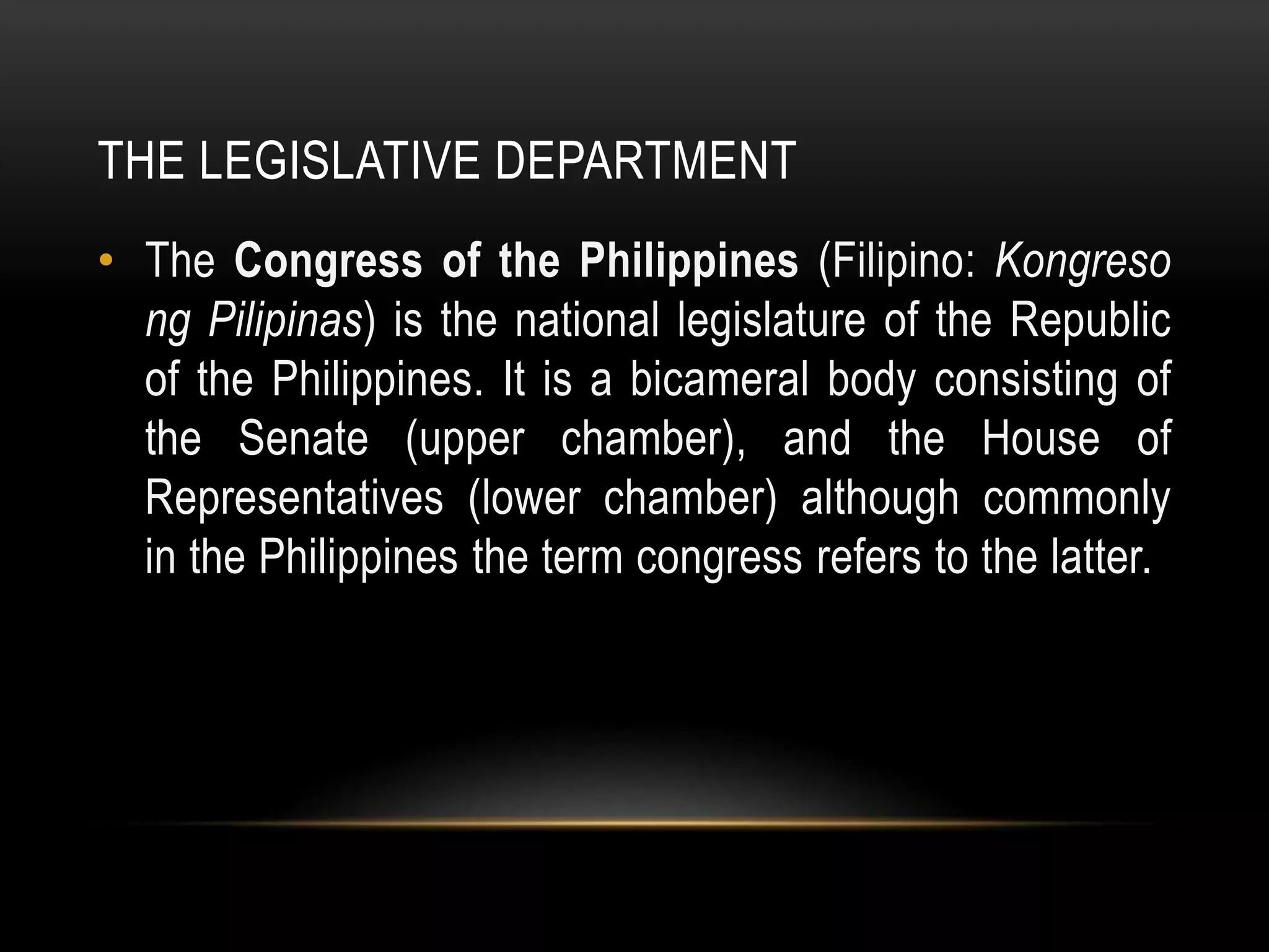 The legislative department | PPTX