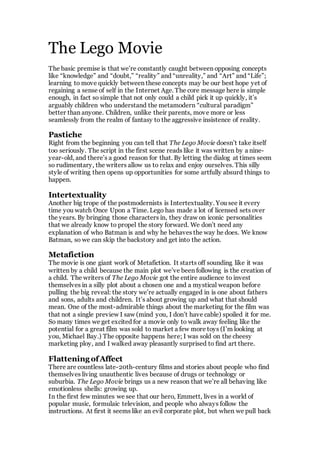 The lego movie | PDF