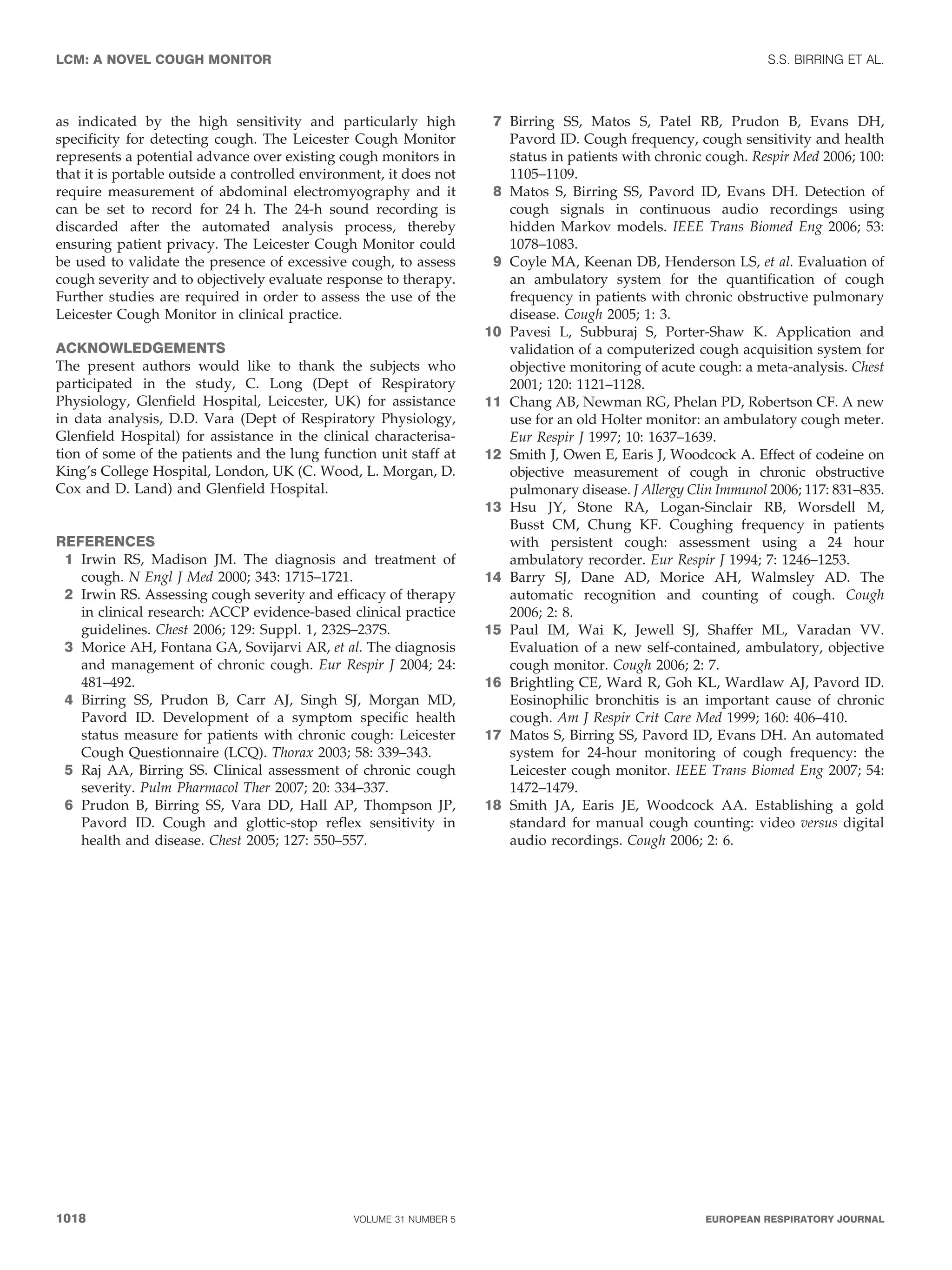 The leicester cough monitor preliminary | PDF