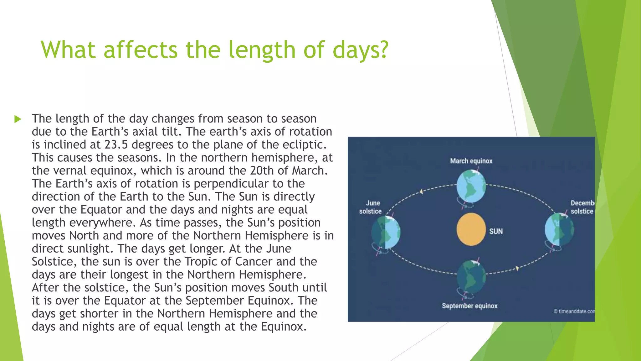 The length of day and night in different regions | PPTX