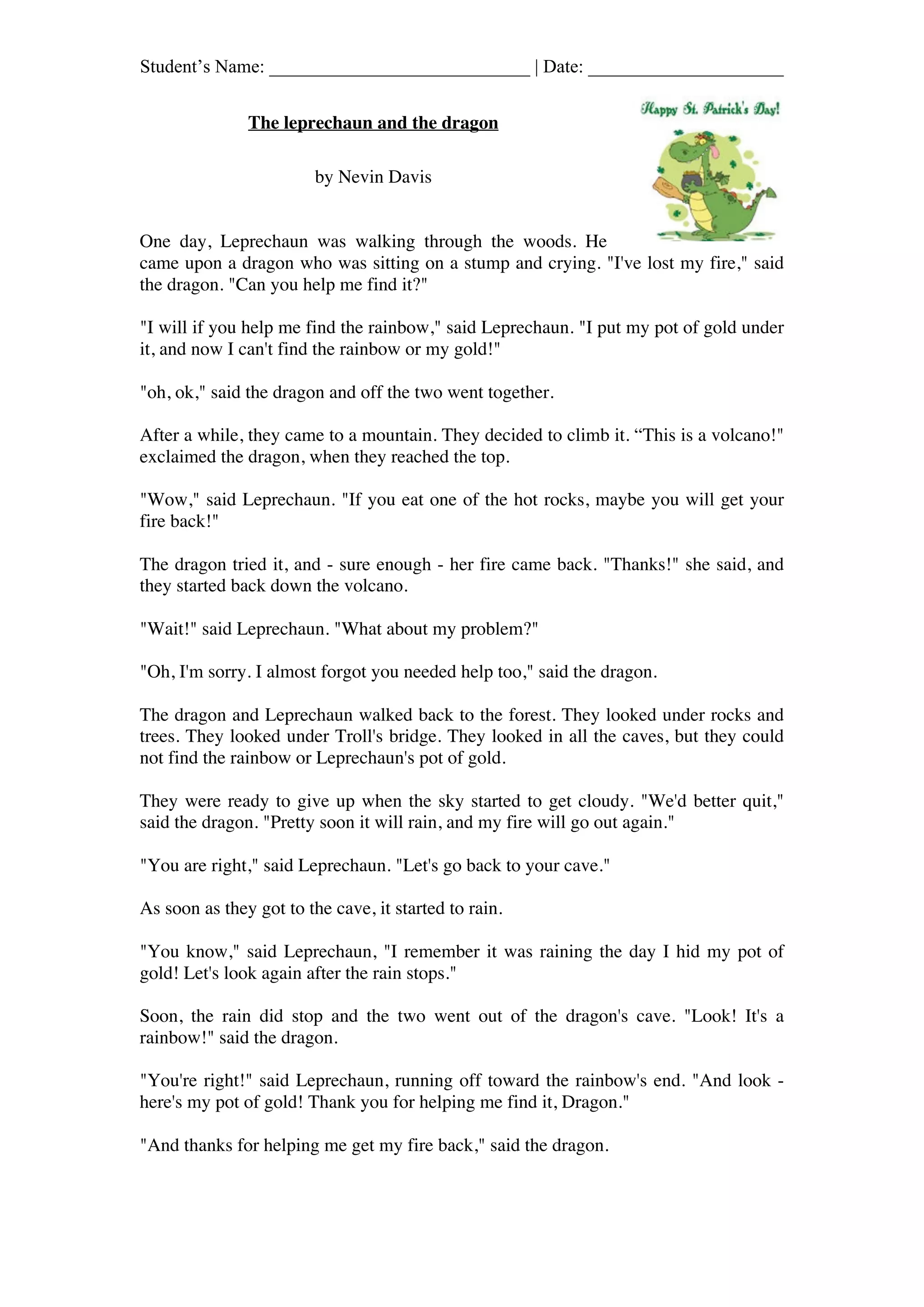 The leprechaun and the dragon | PDF