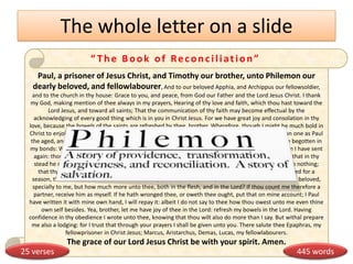 The letter to Philemon - Part 1 | PPTX