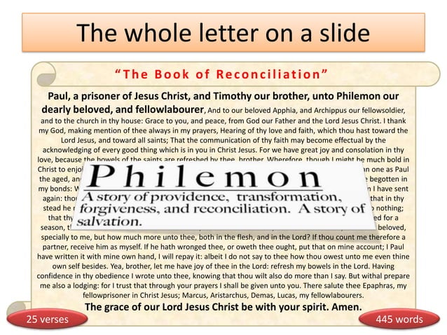 The letter to Philemon - Part 1 | PPTX | Christianity | Religion ...