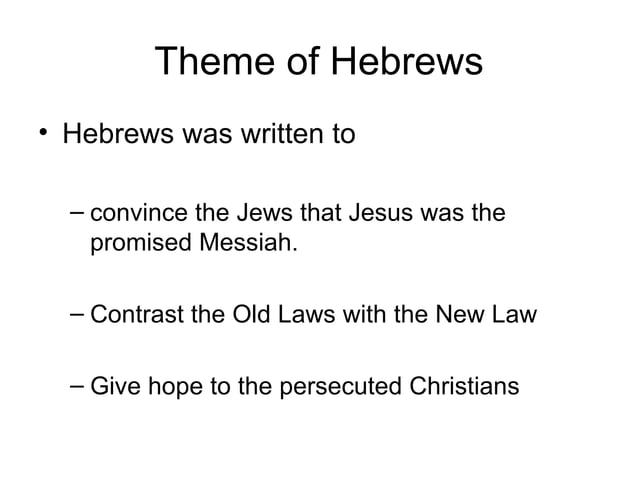 The letter to the hebrews | PPT