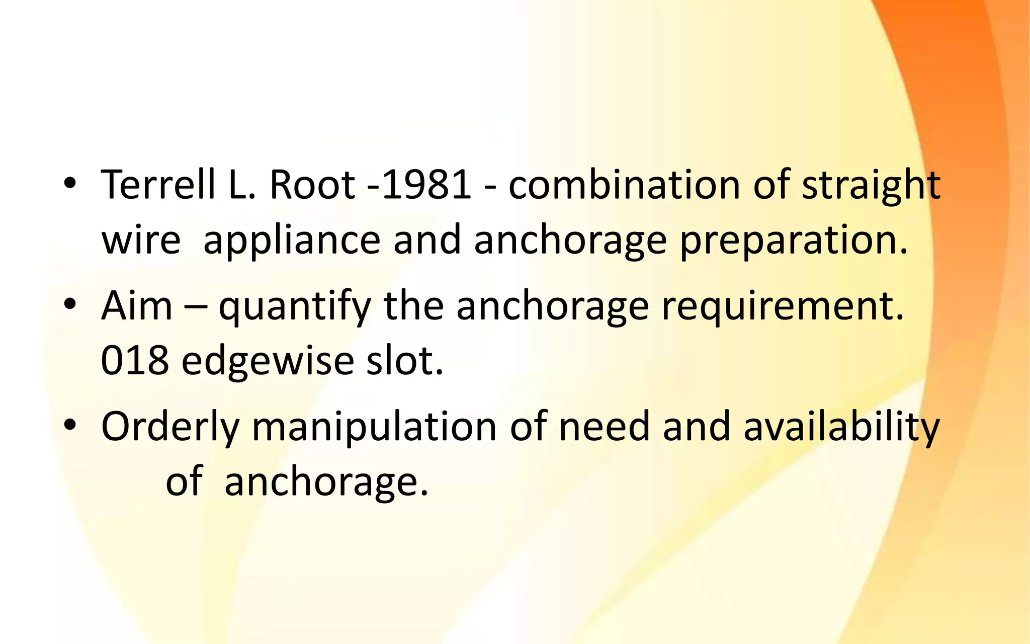 The level anchorage system-Dr.Pooja Kale | PPTX