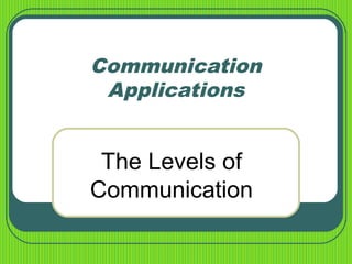 The levels of communication | PPT