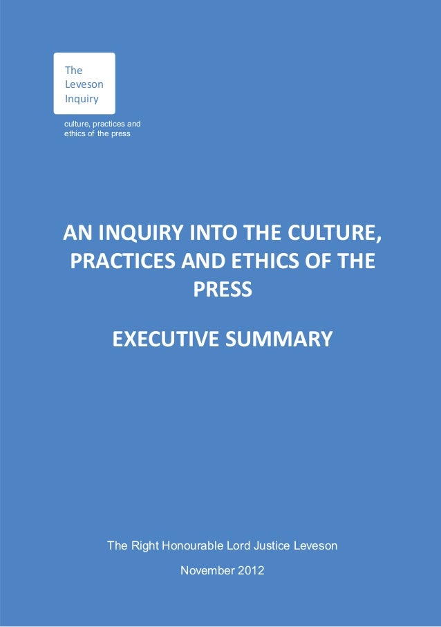 The leveson inquiry full investigation