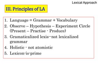 The lexical approach | PPTX | Homework and Study | Education