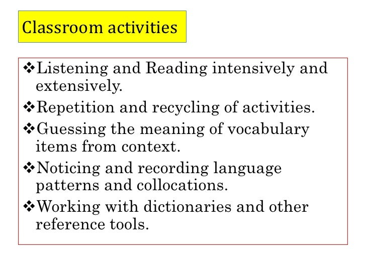 The lexical approach
