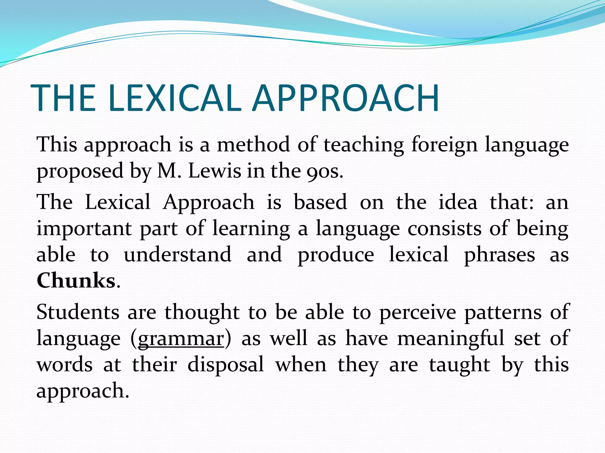 The Lexical Approach | PPTX