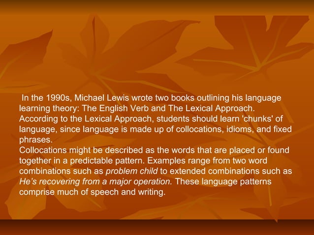 The lexical approach | PPT | Homework and Study | Education