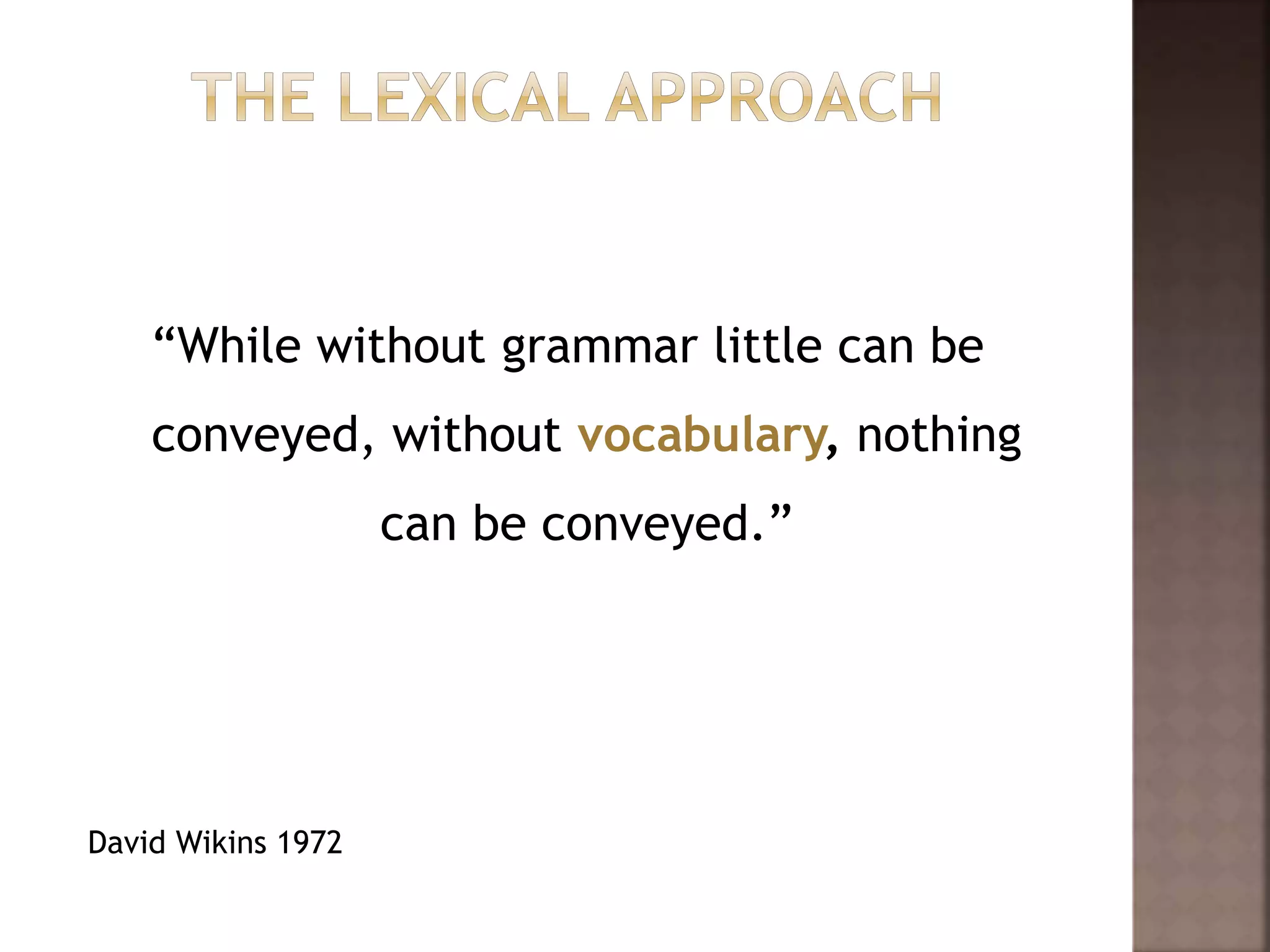 The lexical approach | PPTX