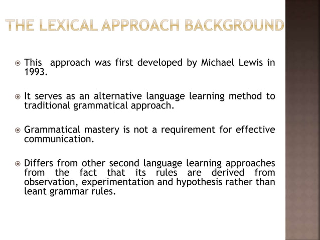 The lexical approach | PPTX