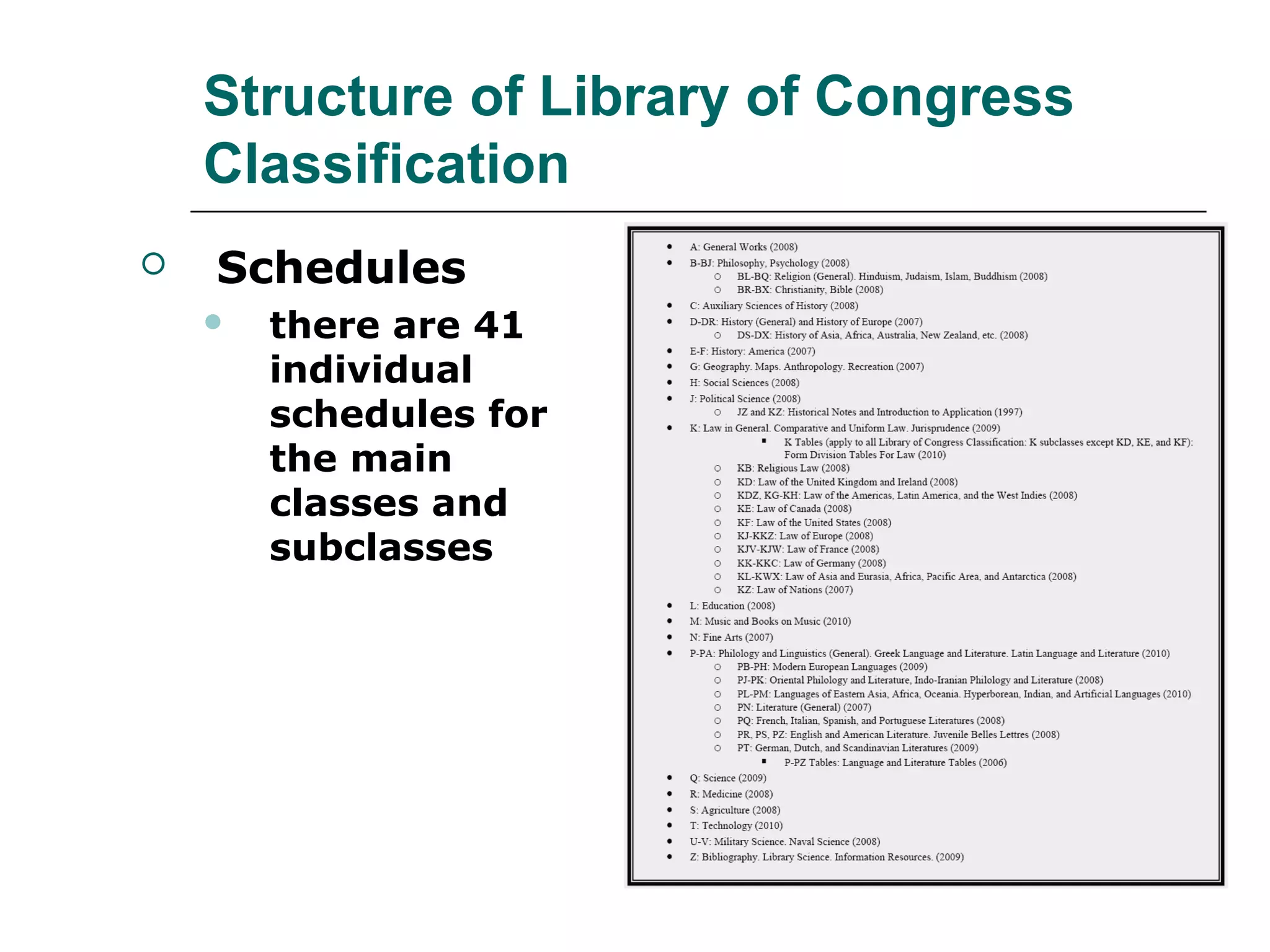 The Library of Congress Classification | PPT
