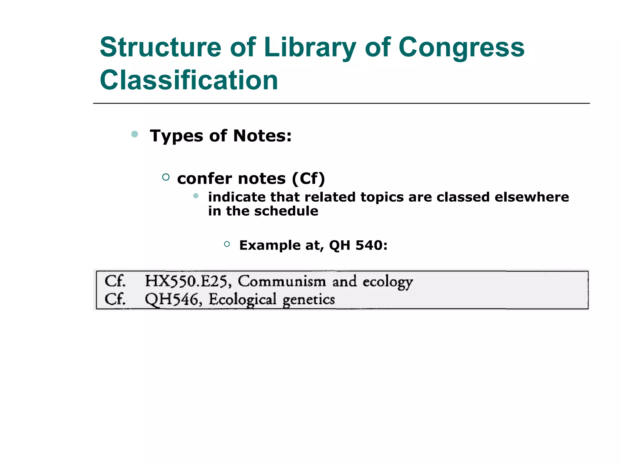 The Library of Congress Classification | PPT