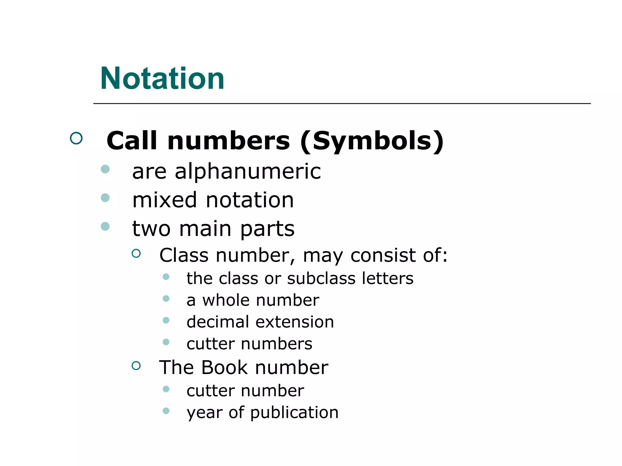 The Library of Congress Classification | PPT