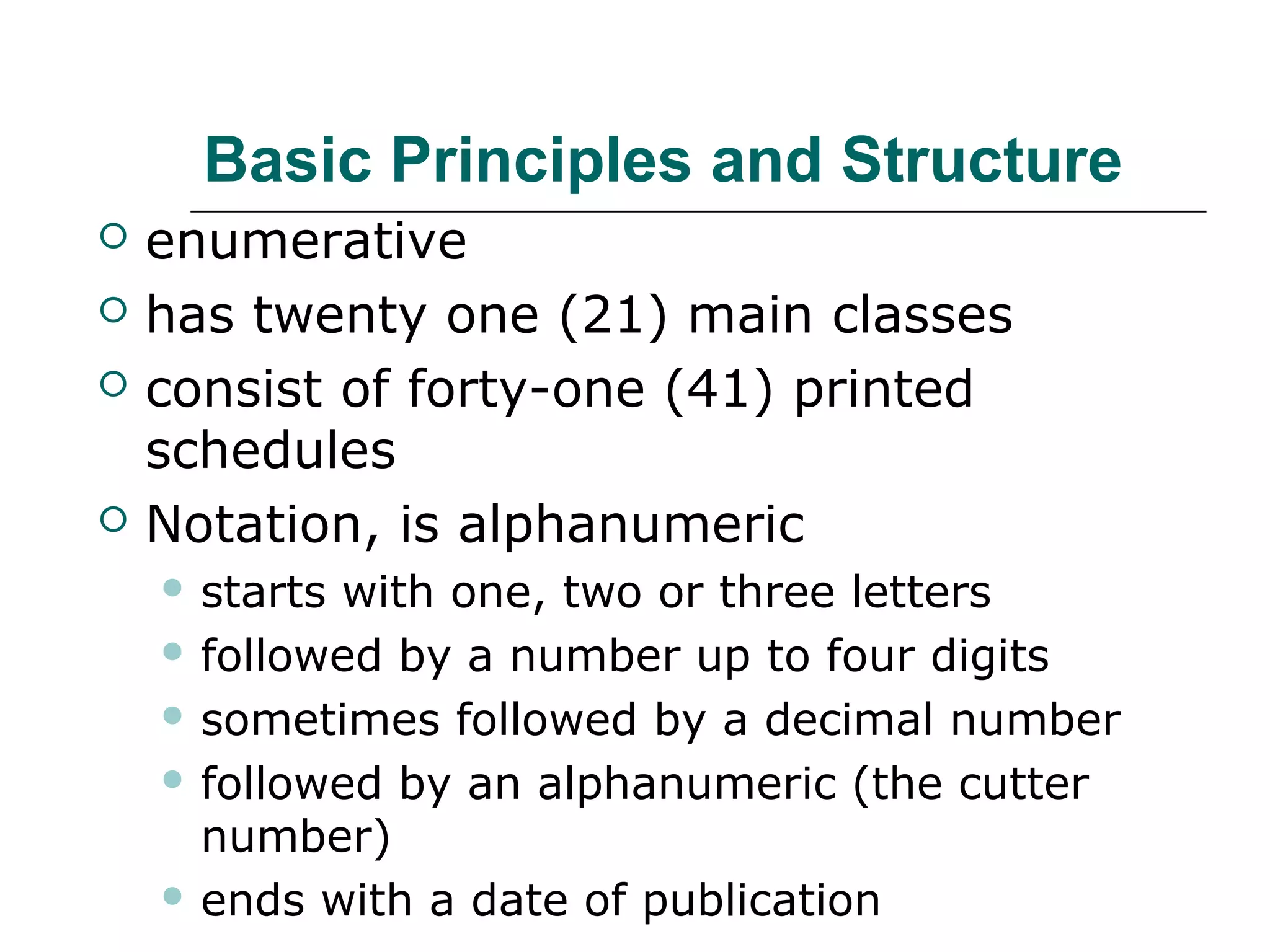 The Library of Congress Classification | PPT